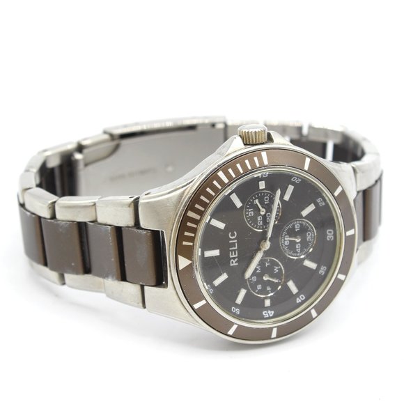 Relic | Accessories | Vintage Relic Brand Mens Zr5647 Stainless Steel ...
